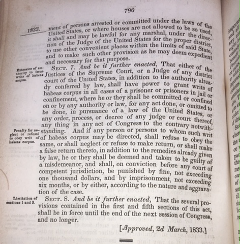 NULLIFICATION CRISIS – Force Act of 1833 – Statutes and Stories