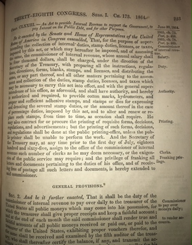 REVENUE ACTS OF 1861 & 1862 (1st Federal Income Tax) – Statutes and Stories