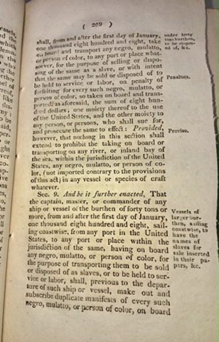 ACT PROHIBITING THE IMPORTATION OF SLAVES OF 1807 – Statutes and Stories