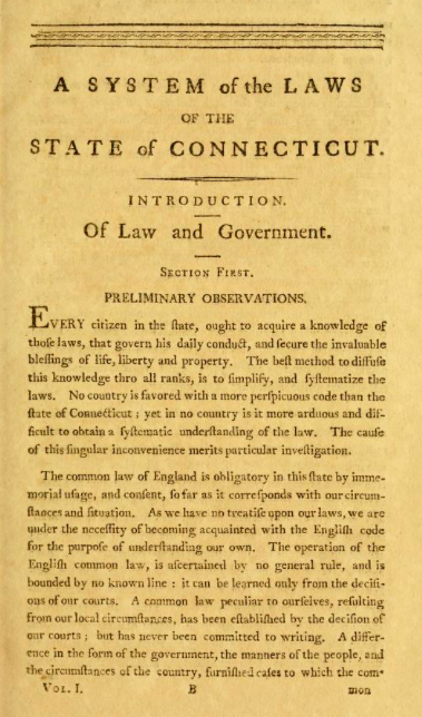 THE FIRST AMERICAN LAW BOOK: A System of the Laws of the State of ...