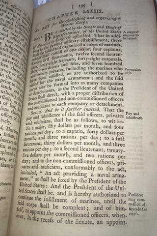 MARINE CORP ACT – July 11, 1798 – Statutes and Stories