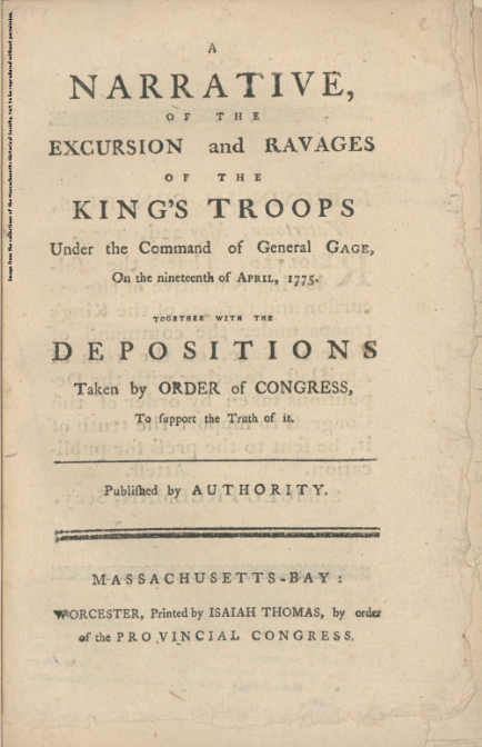 PATRIOT PRINTER ISAIAH THOMAS – Statutes and Stories