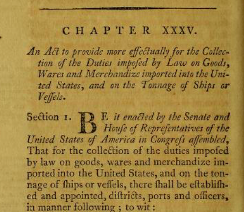 Hamilton’s Act Creating the Coast Guard – Statutes and Stories