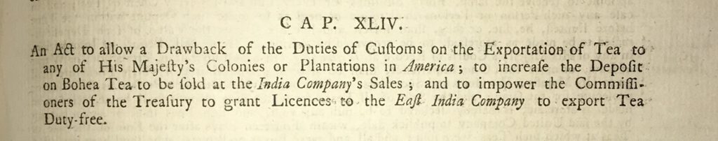 Tea Act of 1773 – Statutes and Stories