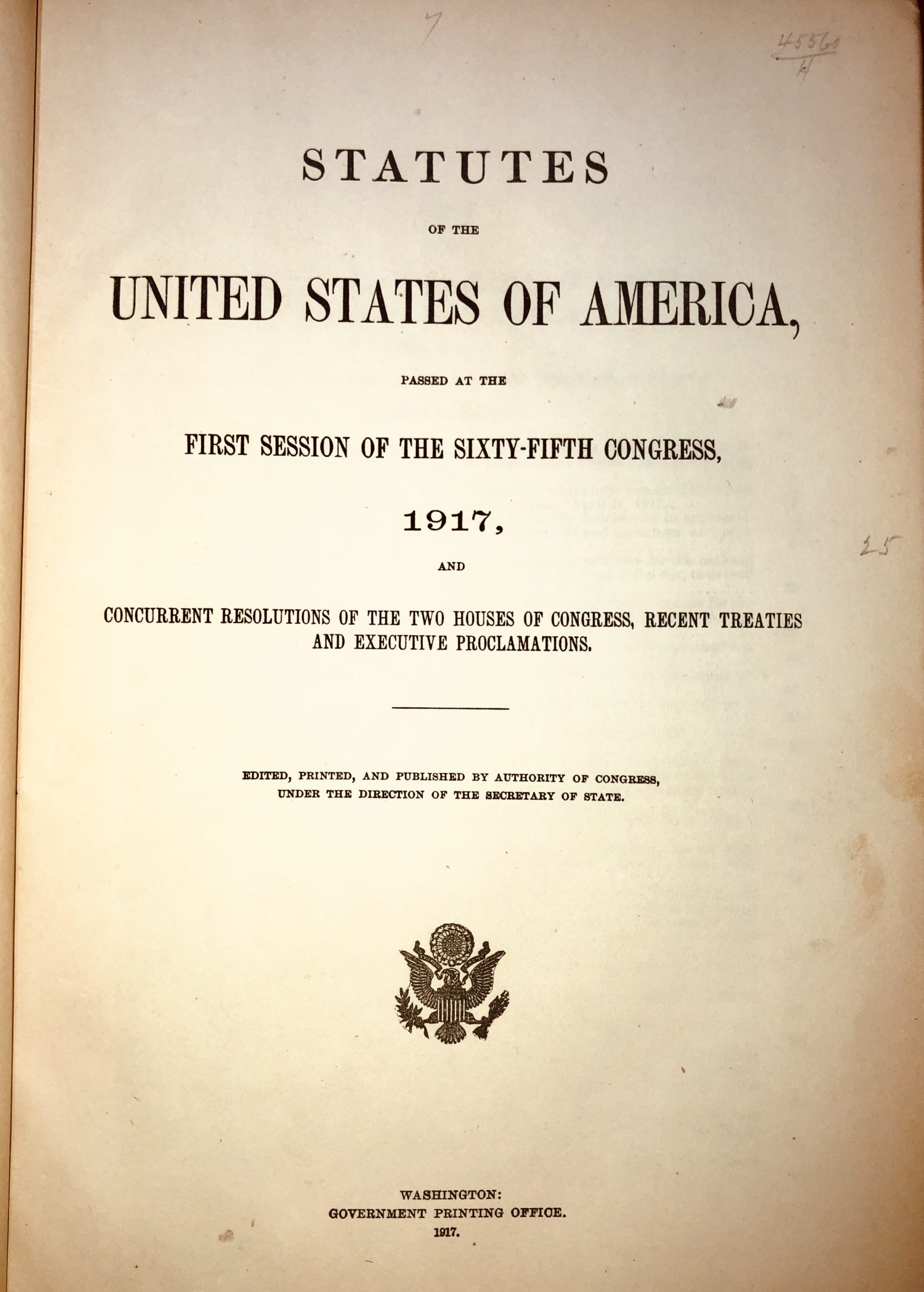 The U.S. enters World War I (April 2, 1917) – Statutes and Stories