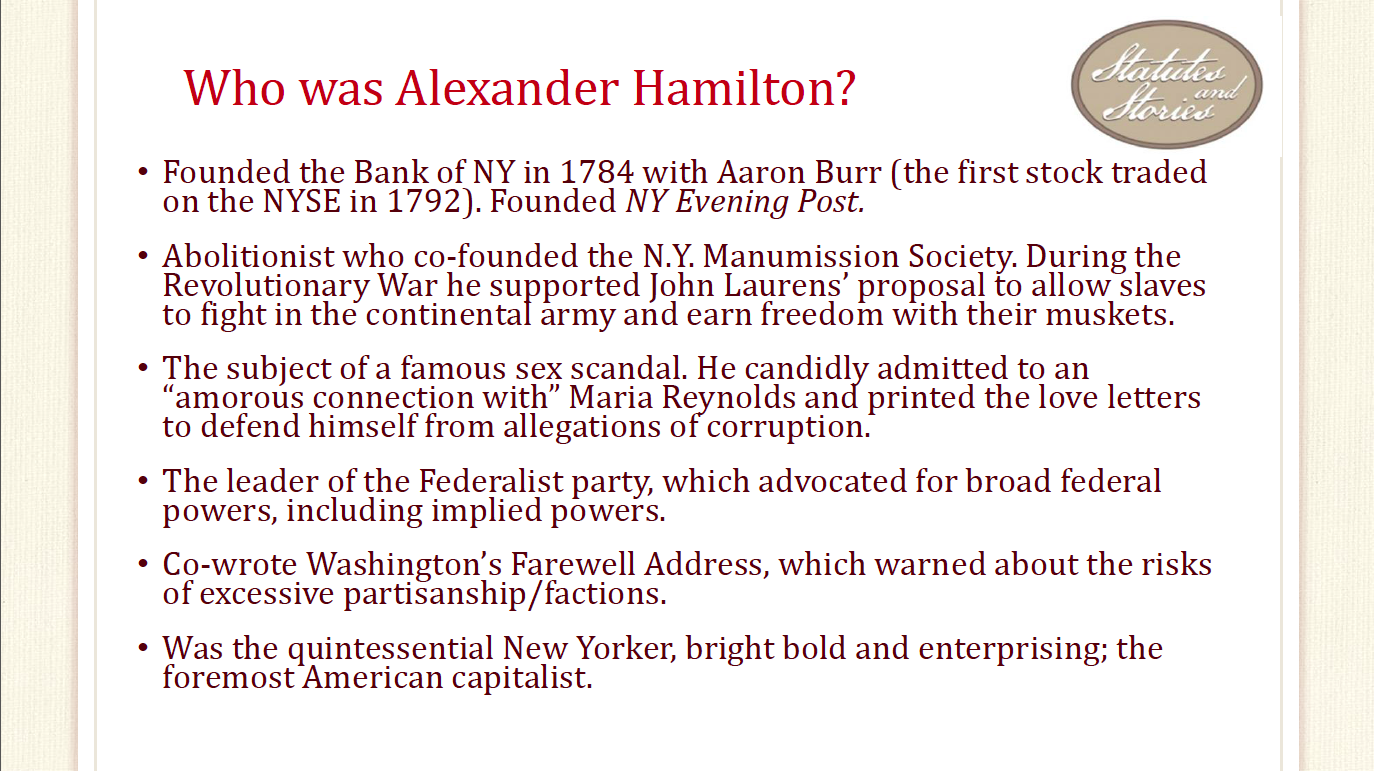 Alexander Hamilton’s extraordinary legal legacy – Statutes and Stories