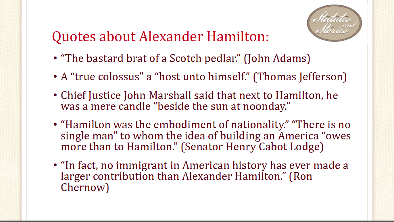 Alexander Hamilton’s extraordinary legal legacy – Statutes and Stories