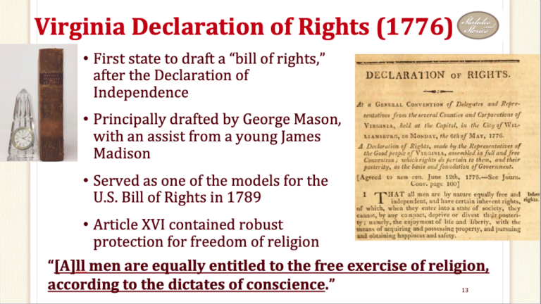 History of Religious Freedom in America – Statutes and Stories