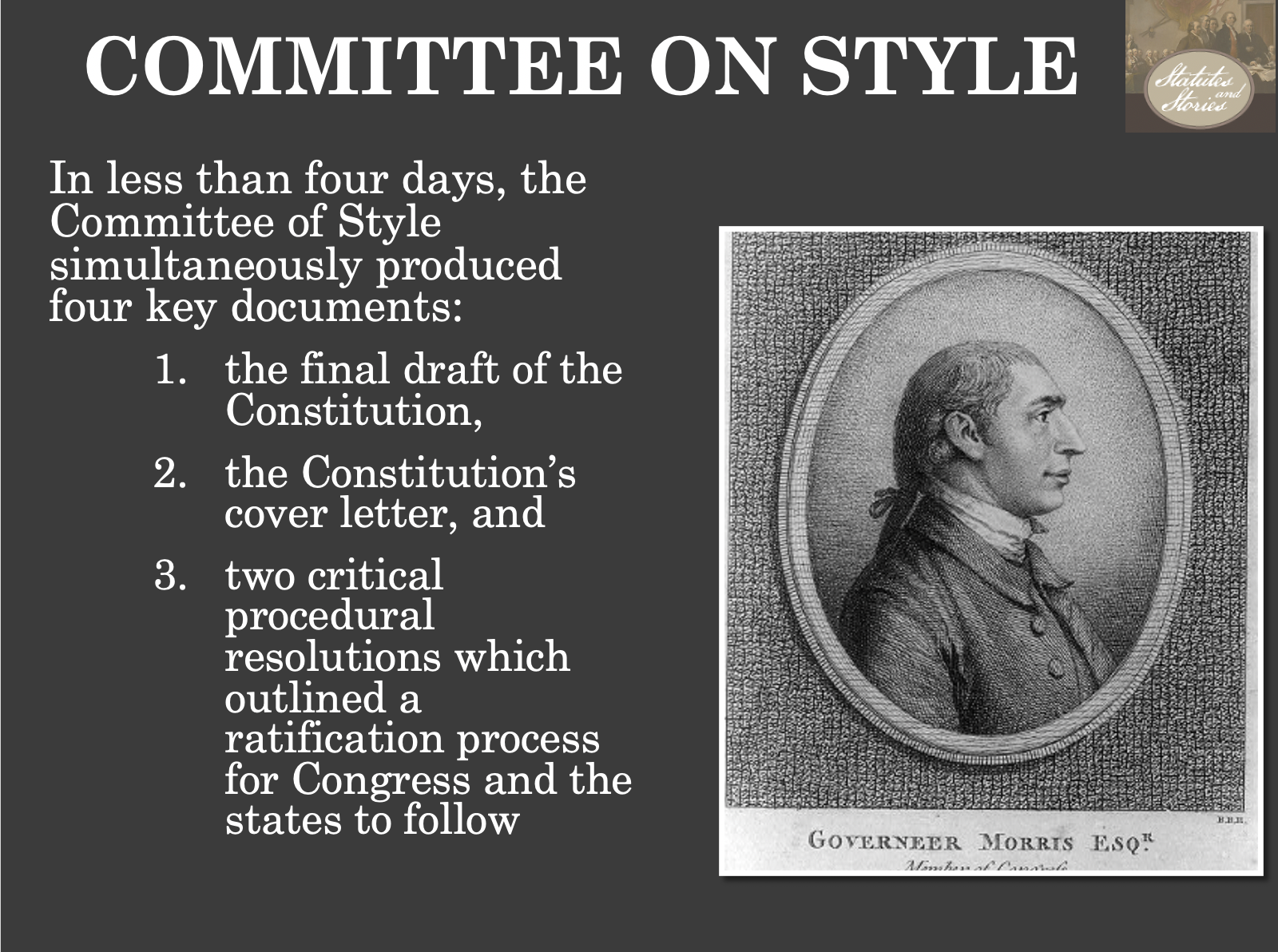 Constitution’s Cover Letter PowerPoint – Statutes and Stories