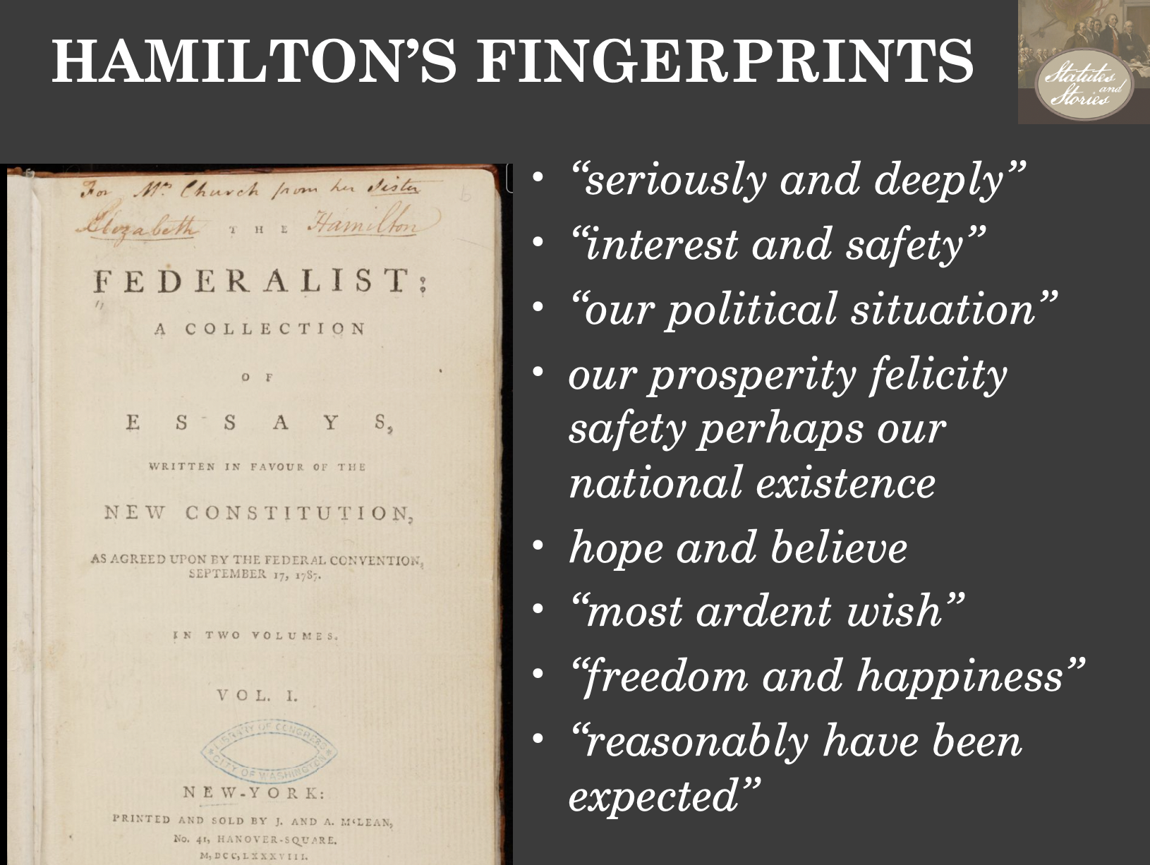 Constitution’s Cover Letter PowerPoint – Statutes and Stories