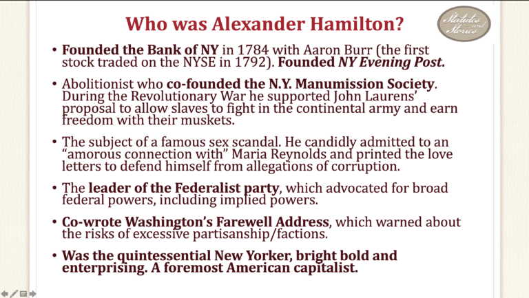 HAMILTON MUSICAL POWERPOINT – Statutes and Stories