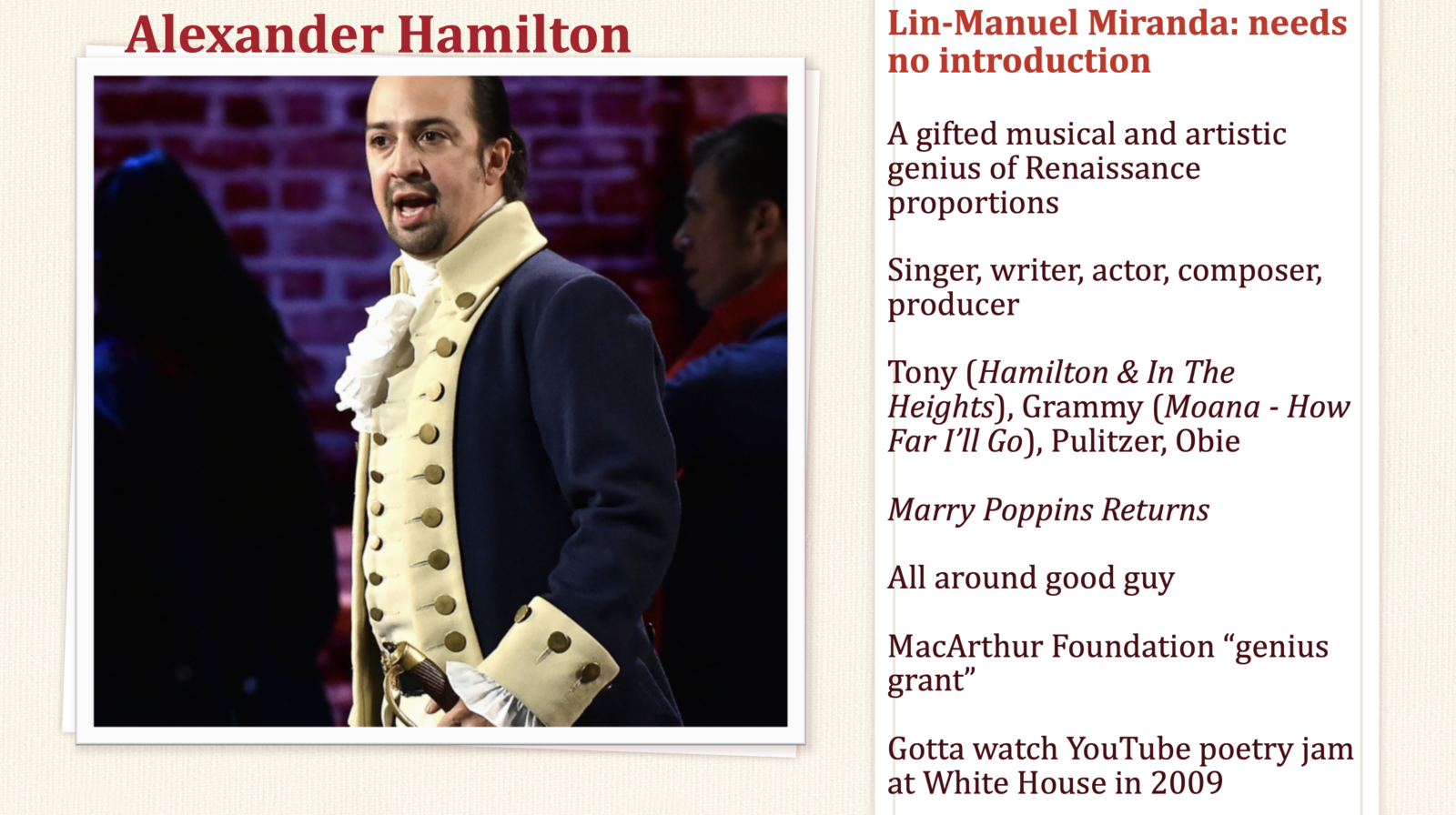 HAMILTON MUSICAL POWERPOINT – Statutes and Stories