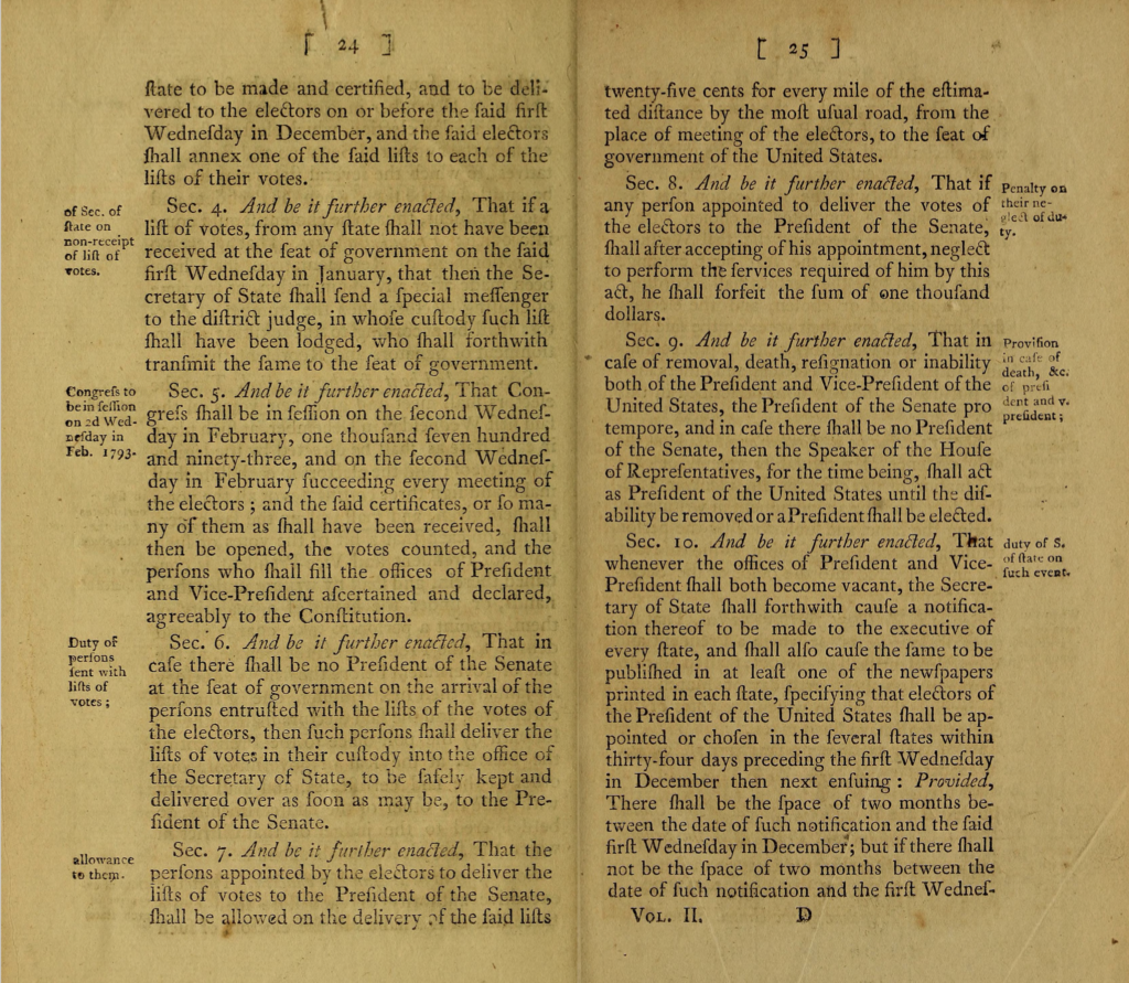 The Presidential Succession Act of 1792 (and the Electoral College ...