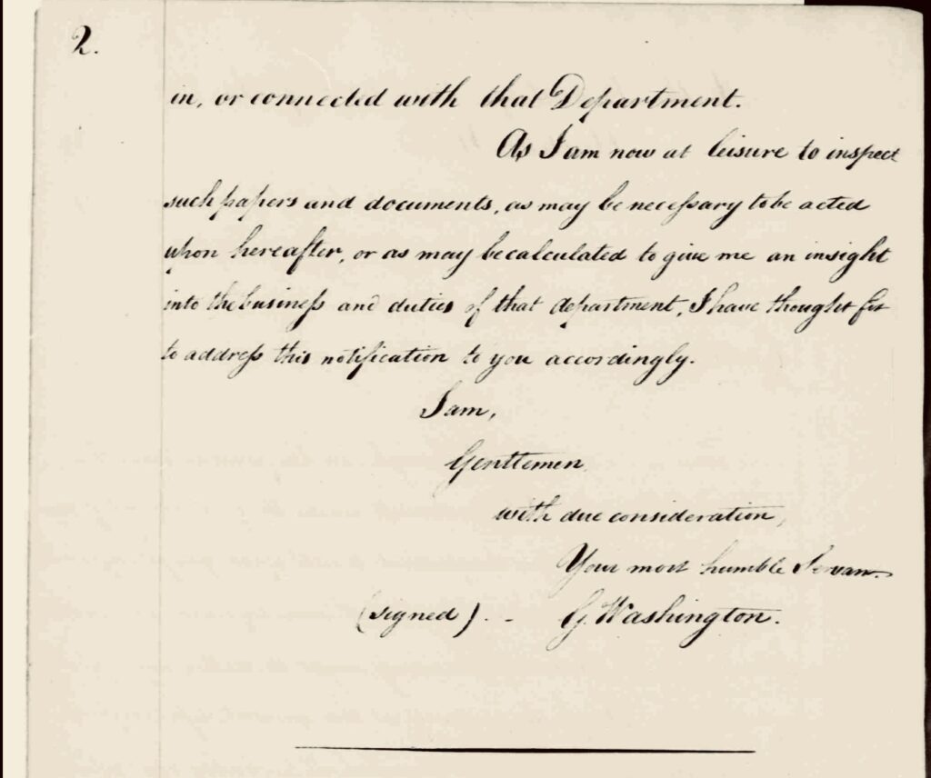 George Washington’s First Executive Order – Statutes and Stories