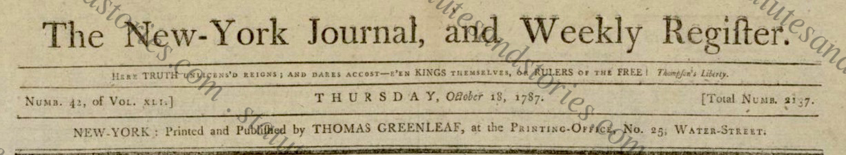 Confirmed: Antifederalist Melancton Smith was Brutus – Statutes and Stories